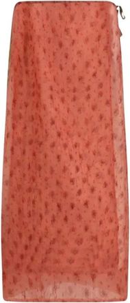 Ganni Femme, Jupes, Rouge, Taille: 40 FR Jupe en coton stretch organza Shibori imprim&eacute;