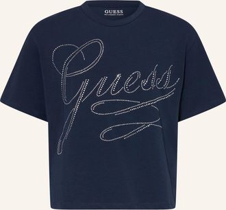 Guess T-Shirt Mit Schmucksteinen blau