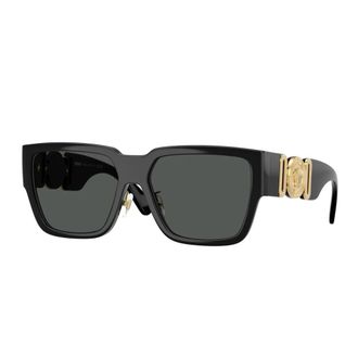 Versace Stilvolle schwarze Sonnenbrille mit dunkelgrauen Gl&auml;sern - - Accessories - Herren - Schwarzk - 57 CM