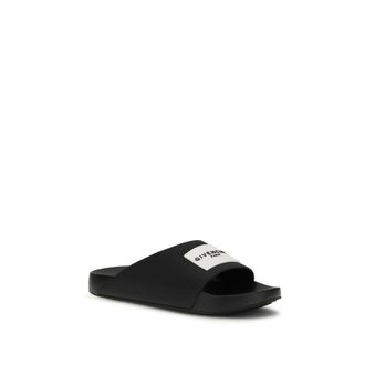 Givenchy Mens Black Rubber Slippers