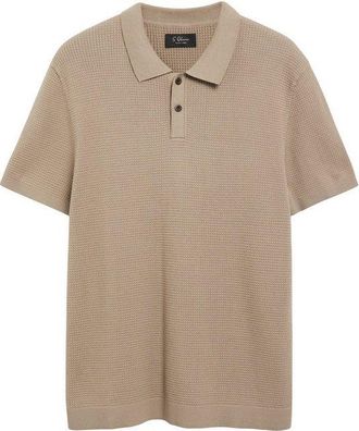 s.Oliver Kurzarmpullover Strickpullover Fein strukturiertes Strick-Polo