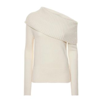 Michael Kors Pullover mit asymmetrischem Kragen - - Knitwear - Damen - Wei&szlig; - S