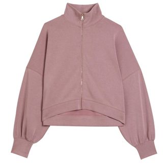 Ted Baker Ted Bake Aurora Cupro Pullover Mit Rei&szlig;verschluss Und Stehkragen In Altrosa
