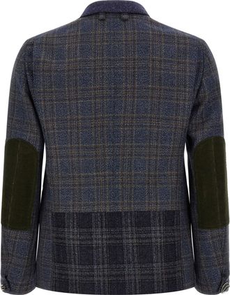 Junya Watanabe Patchwork Wool Blazer - Navy