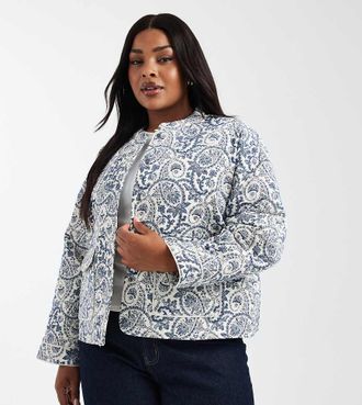 Only Steppjacke mit Leopardenmuster in Blau