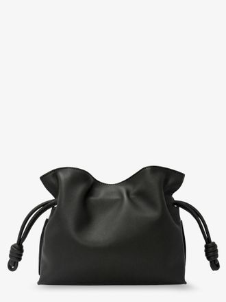 Loewe Womens Leather Clutch Bag Flamenco Black
