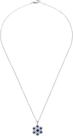 Leo Pizzo collier Augusta en or blanc 18ct serti de diamants et de saphirs - Argent