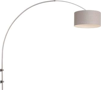 Steinhauer Steinhauer - Sienna Sparkled Light Applique avec abat-jour en acier bross&eacute;, abat-jour gris