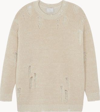 Kujten Pull cachemire femme col rond, 6 fils - Pull Broken