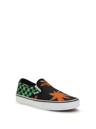 Valentino Garavani Mens Slip-On Sneakers Orchid Black-Red-Green Upper: Cotton Trainers Black/red/green