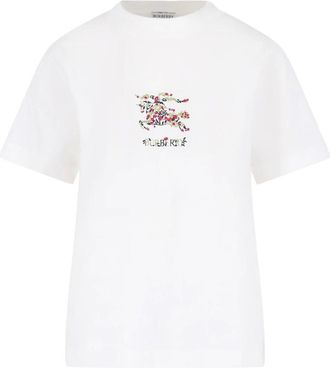 Burberry Femme, Tops, Blanc, Taille: 36 FR T-shirt en coton Floral EKD
