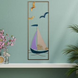 Hanah Home Hand-Painted Decorative Metal Accessory, 32 x 5 x 90 cm, 100% Metal (0.8 mm) | Unique Color Variations for Stylish Home Decor