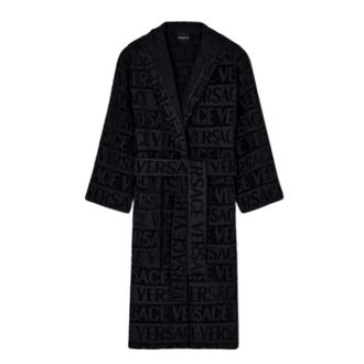 Versace Allover Bademantel - - Nightwear & Lounge - Herren - Schwarzk - XL