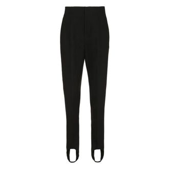 Bottega Veneta Hoch sitzende Baumwollhose mit Steigb&uuml;geln - - Trousers - Damen - Schwarzk - XS