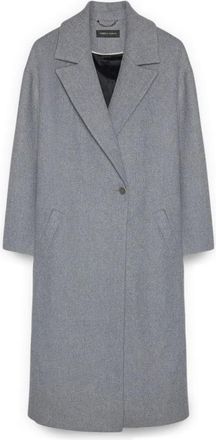Fiorella Rubino Femme, Manteaux, Gris, Taille: 56 FR Manteau Long en Tissu M&eacute;lange Laine