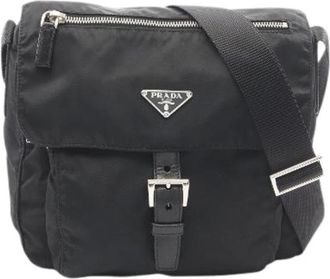 Prada Sac bandouli&egrave;re Vela Sport en nylon et cuir Pre-owned - Femme - Pre-owned - Noir - Taille: ONE Size