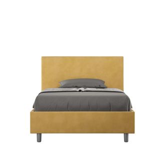 ITYhome Ityhome - Letto Singolo Rivestito In Microfibra - Adele - Tipologia Letto: Senza Rete - Colore: Ocra - Dimensione Rete: 100x190