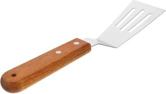 SOLUSTRE Spatule Inox Avec Manche Bois Ergonomique 10 Pouces Spatule Pour Plancha Et Barbecue Outil De Cuisine Polyvalent Pour Griller Et Teppanyaki