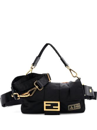 Fendi sac banane Porter Baguette en nylon format moyen - Noir