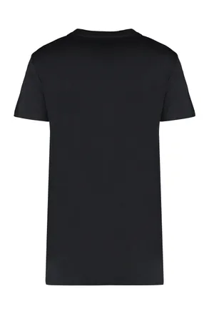 Max Mara Womens Cotton T-Shirt With Embroidery Black T-Shirts & Jerseys