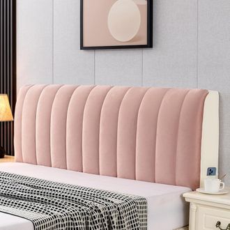 Generic Vollst&auml;ndig gepolsterter Stretch-Kopfteilbezug mit R&uuml;ckenlehne, geeignet for alle Kopfteiltypen(Pink,180cm/70.8inches)