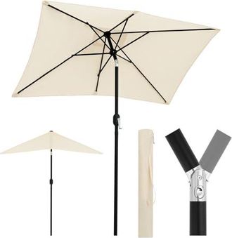 Woltu Parasol de Jardin Inclinable, Parasol D&eacute;port&eacute; Rectangulaire avec Protection UV UPF 50+, avec Sac de Transport, pour Balcon/Jardin/Plage, 206x135cm Bei