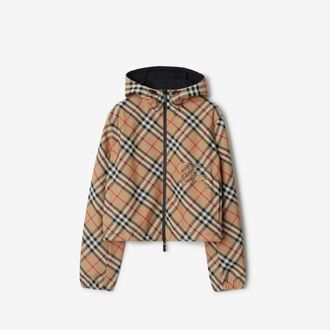 Burberry Veste courte r&eacute;versible Check, Size: XXS
