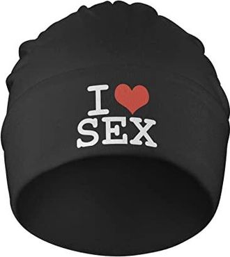 Generic Unisexe Bonnet &Agrave; Revers Cadeaux Humoristiques &laquo; Jadore Le Sexe &raquo; pour Femmes Bonnet dhiver Doux Hiver Chapeaux Mode Bonnets Tricot&eacute; pour Ski Course Hi