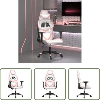 vidaXL vidaXL Gamingstuhl Wei&szlig; Rosa - Gaming-Stuhl Wei&szlig; und Rosa Kunstleder