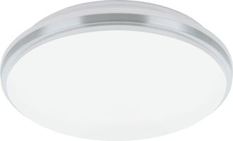 Eglo LED Deckenlampe Pinetto, runde Deckenleuchte, Wandlampe aus Stahl und Kunststoff in Weiß und Chrom, Lampe Decke für Badezimmer und Küche, Bürolampe ne