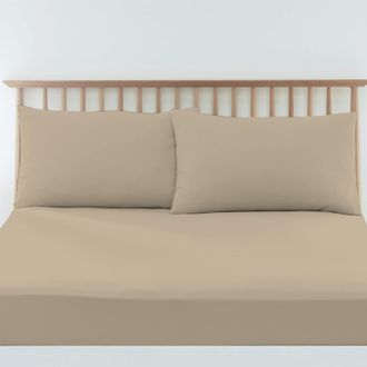 Pizuna Luxuri&ouml;ser Soft-Satin 2er Pack Kissenbezug 40x80 cm Einfach Taupe, 400 Fadenzahl Baumwolle Quadratisch Kissenbez&uuml;ge, 100% Langstapel Baumwolle Nur Kis