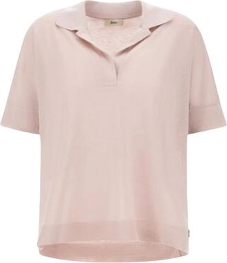 Herno Femme, Tops, Rose, Taille: 36 FR Polo Effet Maille Glam