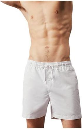 Calvin Klein Short de Bain Homme Medium Drawstring Mi-Long, Blanc (Pvh Classic White), L