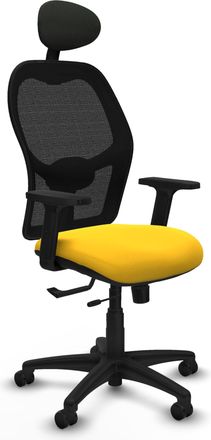 Piqueras y Crespo Stuhl mit 2D-Armlehnen, h&ouml;henverstellbarer Lendenwirbelst&uuml;tze und festem Kopfteil, ausgestattet mit Syncro/Traslack und Schneideschaum, mit Parkettrol