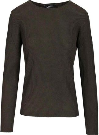 Max Mara Rundhalspullover - Gr&uuml;n
