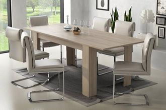 Dmora Ausziehbarer Esstisch, Ausziehbare Konsole, Moderner Tisch mit Auszug, 140 / 200x88h75 cm, Farbe Ulme hell