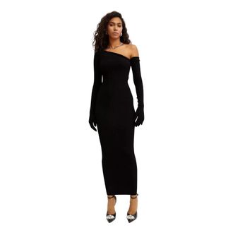 Jean Paul Gaultier Asymmetrisches Neckholder-Maxikleid - - Dresses - Damen - Schwarzk - S