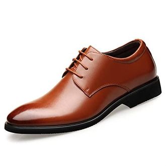 Generic Chaussures habill&eacute;es for Hommes, Chaussures Derby &agrave; Lacets, Bout Rond Bruni, Talon carr&eacute; en Cuir, Semelle en Caoutchouc antid&eacute;rapante, Classiques(Marr