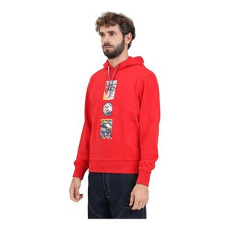 Napapijri Homme, Sweatshirts et sweats &agrave; capuche, Rouge, Taille: S Sweat &agrave; capuche rouge avec graphique