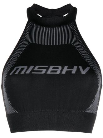 Misbhv haut crop à logo en jacquard - Noir