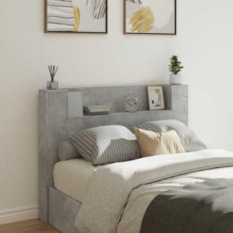 vidaXL vidaXL T&ecirc;te de lit Gris b&eacute;ton 140 x 16,5 x 103,5 cm Bois ding&eacute;nierie