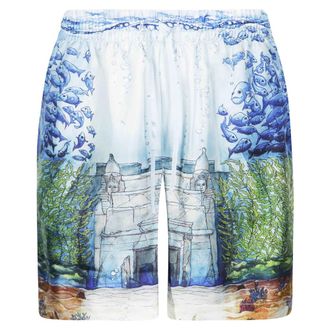 Casablanca Homme, Shorts, Multicolore, Taille: M Shorts en soie Sporchid
