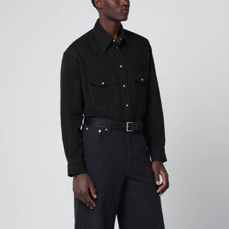 Christophe Lemaire Black Western cotton shirt