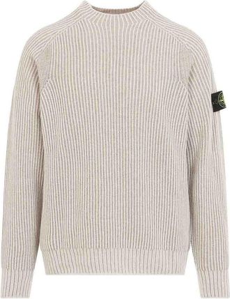 Stone Island Pull Col Rond - Blanc