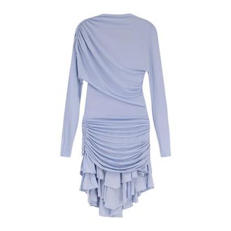 Self Portrait Femme, Robes, Bleu, Taille: 34 FR Mini-robe &agrave; volants