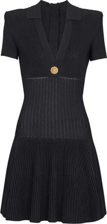 Balmain robe en maille boutonnée - Noir