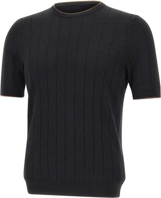 Gran Sasso Homme, Pulls, Noir, Taille: XL Pull en maille de soie &agrave; col rond