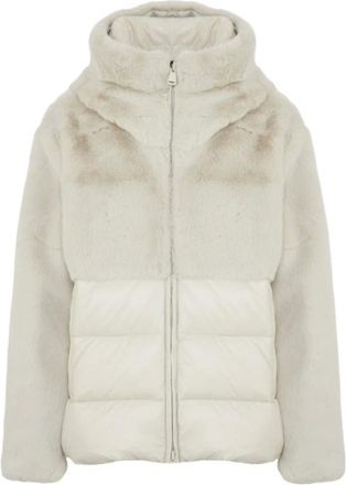 Blauer Femme, Vestes, Gris, Taille: 38 FR Faux Fur Down Jacket