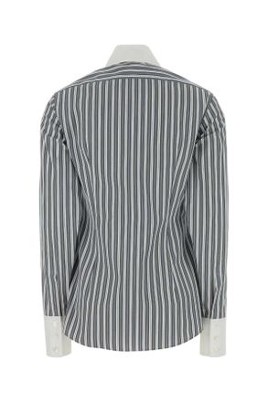 Stella McCartney Womens Embroidered Poplin Shirt Greywhite Cotton Camicie