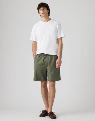 Levi's Boxer-Shorts aus Baumwoll-Leinen in Gr&uuml;n-Grau
